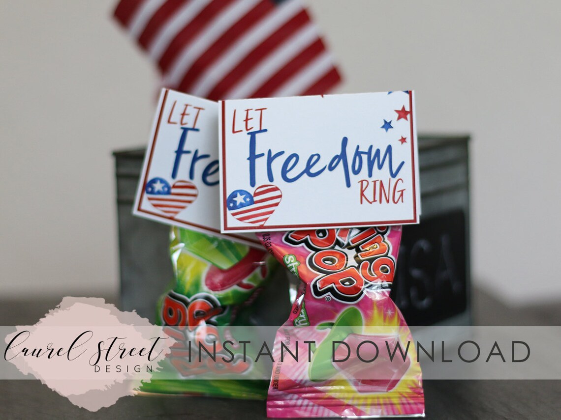 Let FREEDOM Ring Instant Download 4th of July Party Favor | Etsy