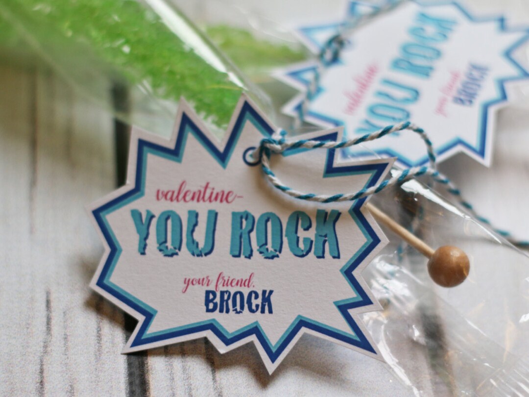 Valentine Printable - YOU ROCK! - Personalized - Pop Rocks - Rock Candy ...