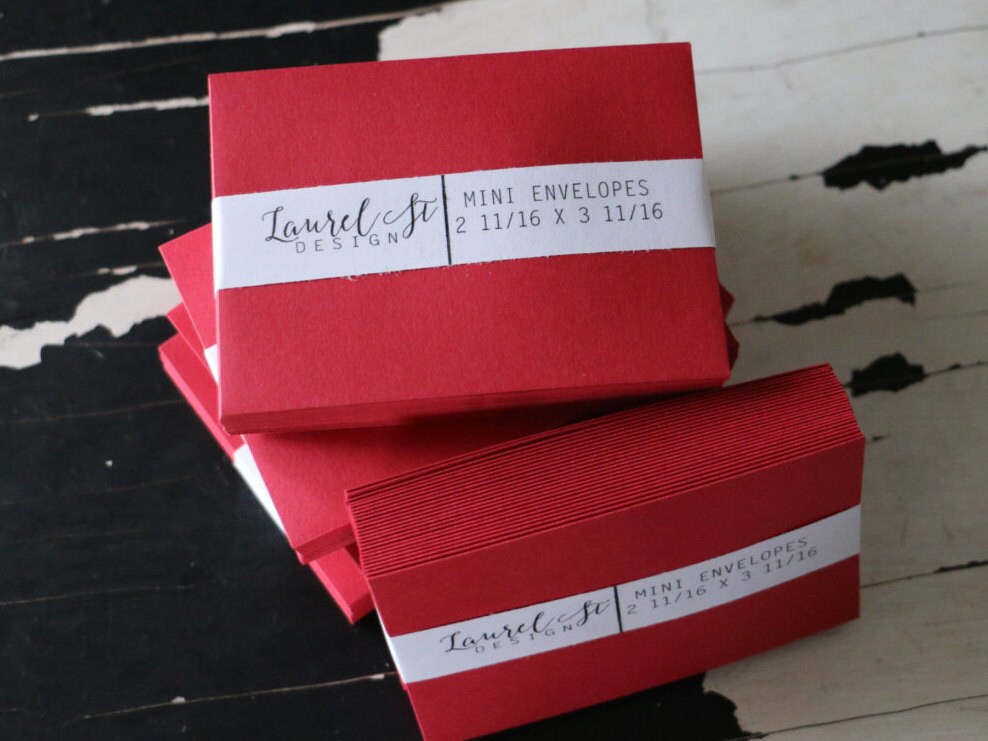 Red Mini Envelopes Mini Envelope Size 2 11/16 X 3 - Etsy