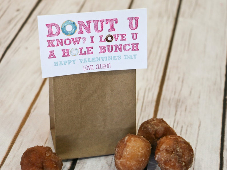 Valentine Printable DONUT You Know I LOVE You a HOLE Bunch - Etsy