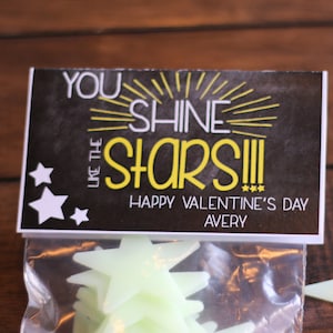 Valentine Printable - SHINE Like the STARS - Customizable - Treat Bag ...