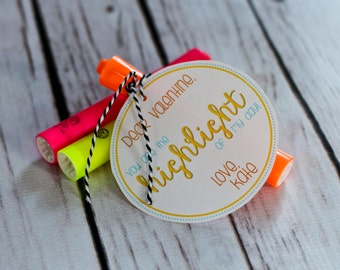 Highlighter Valentine Printable for Fat or Skinny Highlighters Cute ...