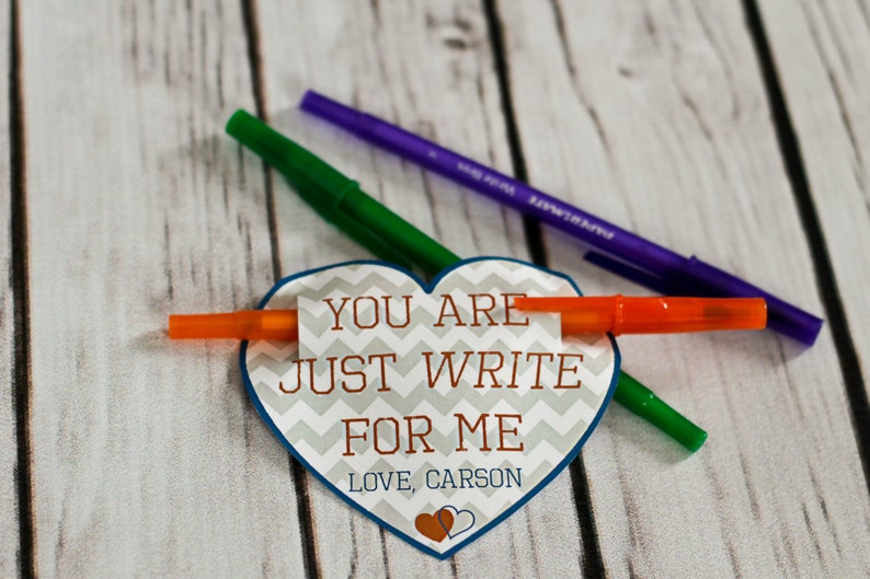 Valentine Printable You Are Just WRITE for Me PERSONALIZED | Etsy