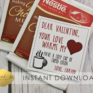 Cupid Cocoa Valentine Printable – Kids Classroom Exchange (PDF) - Etsy