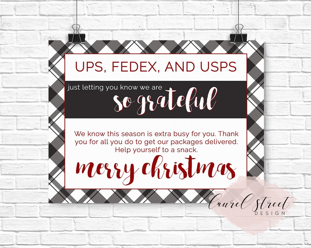 Thank You Delivery Drivers INSTANT DOWNLOAD Merry Christmas to Your ...