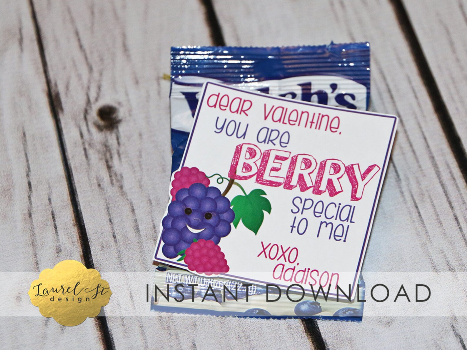 Valentine Printable You Are BERRY SPECIAL to Me Instant - Etsy