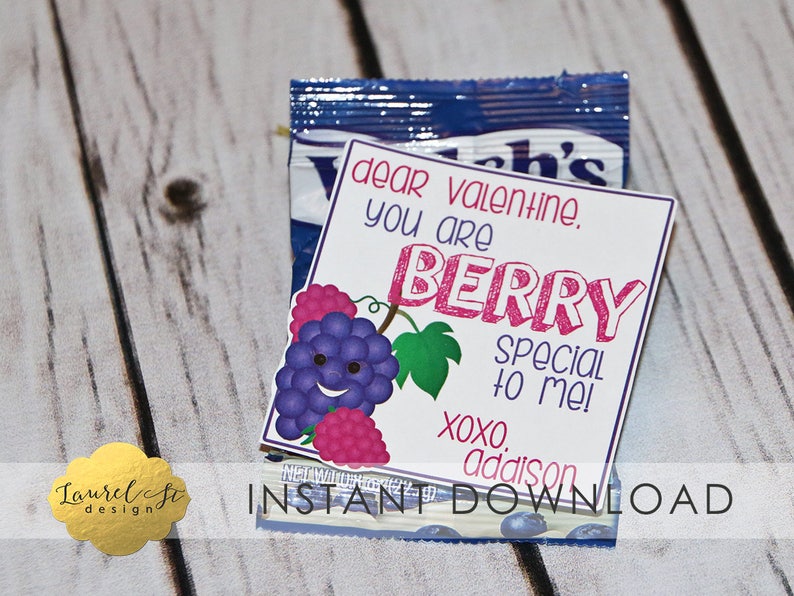 Valentine Printable You Are BERRY SPECIAL to Me Instant - Etsy