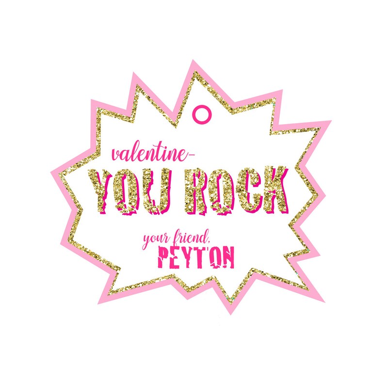 Valentine Printable YOU ROCK Personalized Pop Rocks | Etsy