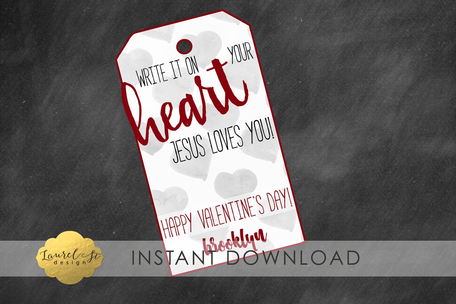 Valentine Printable - Write It on Your Heart, JESUS Loves You ...