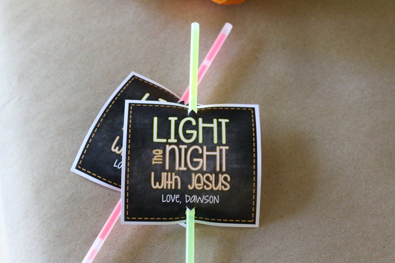 Fall Printable - LIGHT the NIGHT With Jesus - Glowstick Tag - Etsy