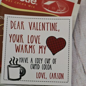 Valentine Printable -cupid Cocoa Valentine - Your Love Warms My Heart ...