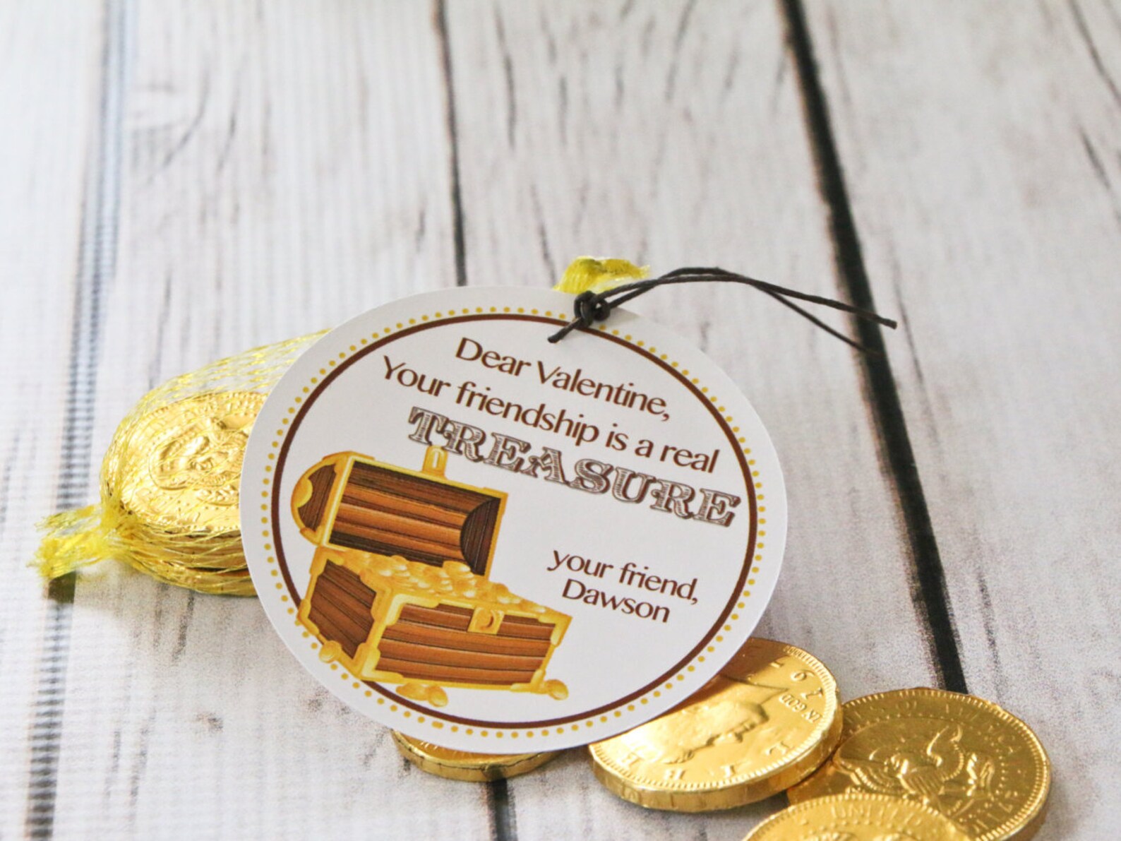 Valentine Printable Your FRIENDSHIP is a Real TREASURE - Etsy