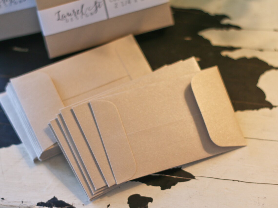 Taupe Metallic Mini Envelopes Coin Envelopes Mini Envelope | Etsy