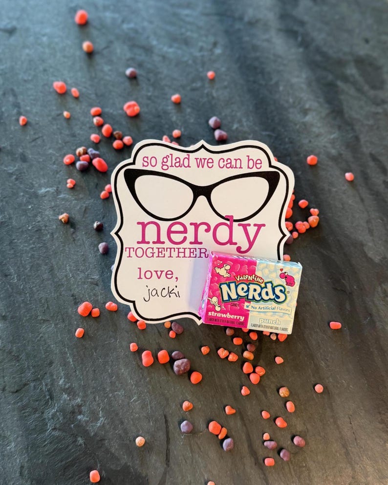 Nerdy Valentine Printable - Mini Nerds Treat Tag (PDF) - Etsy