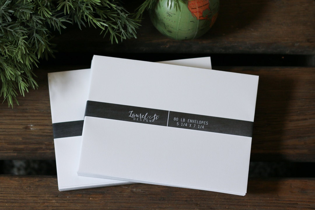WHITE GROOVE ENVELOPES ~ A7 Envelopes (crisp White W Slight Texture ...