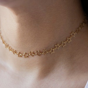 Star Dangle Choker // Gold Star Choker Necklace // Trendy - Etsy