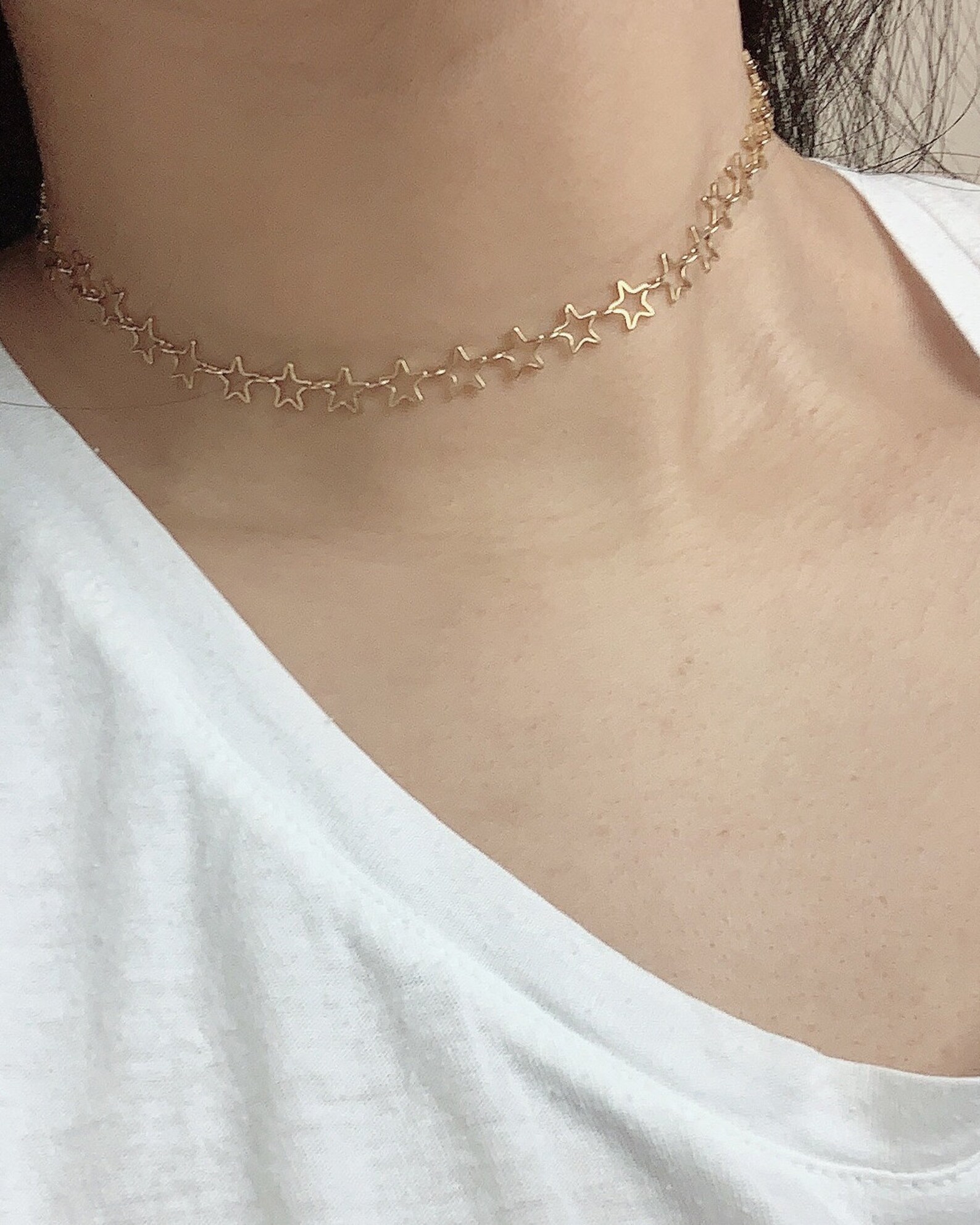 Star Dangle Choker // Gold Star Choker Necklace // Trendy | Etsy