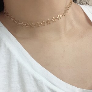 Star Dangle Choker // Gold Star Choker Necklace // Trendy - Etsy