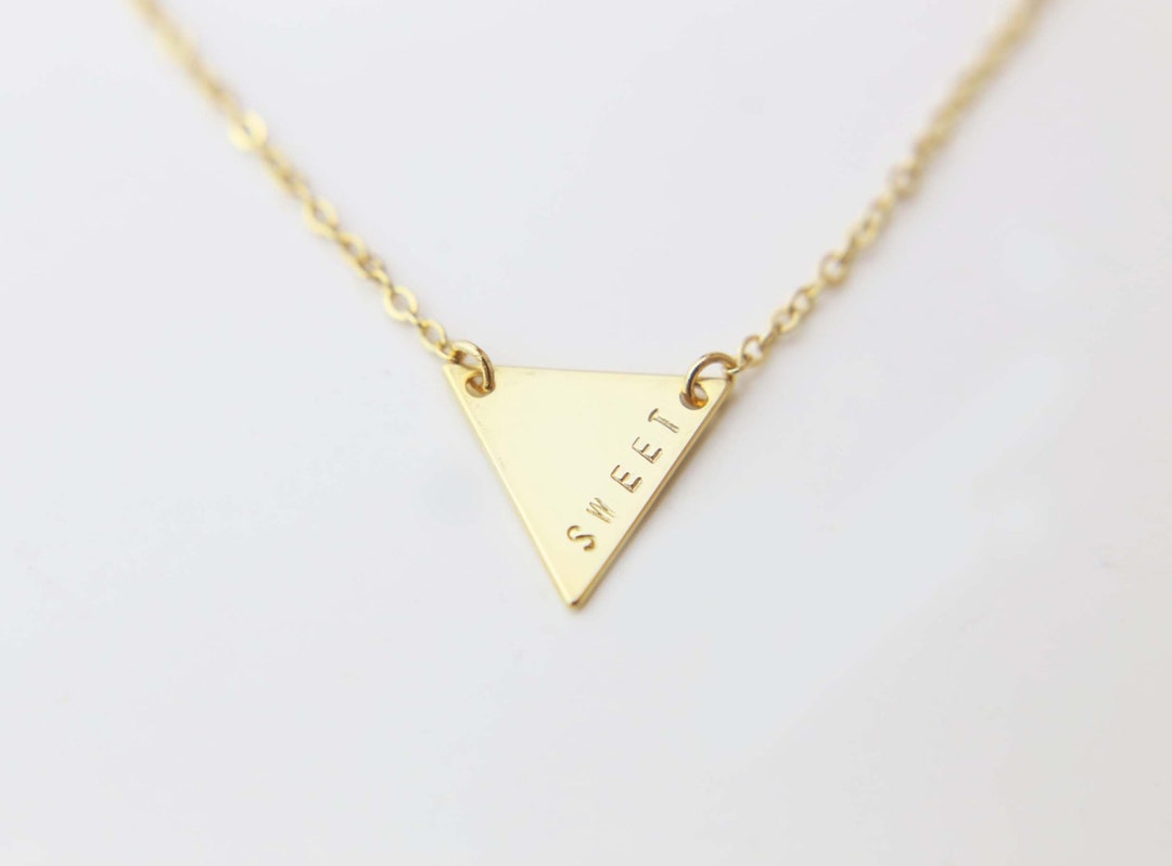 Triangle Name Monogram Necklace / Monogram Necklace / Personalized Gift ...