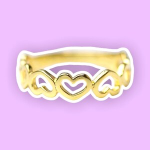 Open Hearts Ring Gold Heart Ring Cute Gold Stacking Ring Jewelry Gift ...