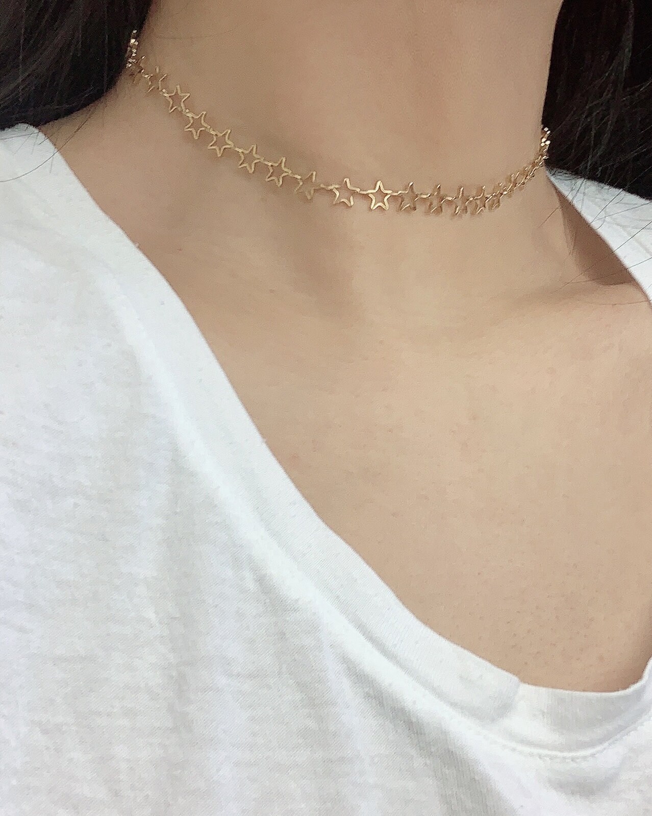 Star Dangle Choker // Gold Star Choker Necklace // Trendy | Etsy