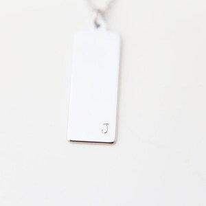 Personalized Vertical Initial Bar Necklace / Customized Gift / Long Tag ...