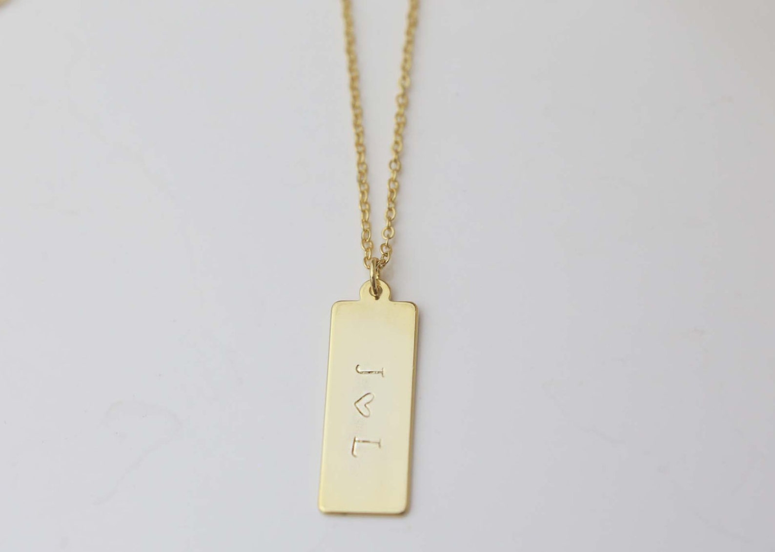 Personalized Vertical Initial Bar Necklace / Customized Gift / - Etsy
