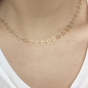 Star Dangle Choker // Gold Star Choker Necklace // Trendy - Etsy