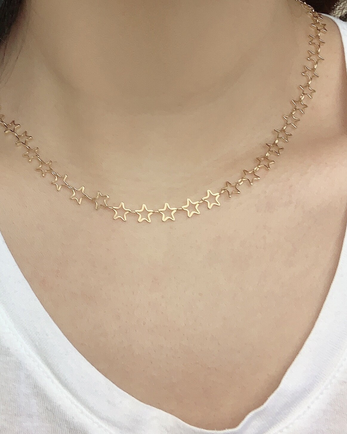 Star Dangle Choker // Gold Star Choker Necklace // Trendy - Etsy