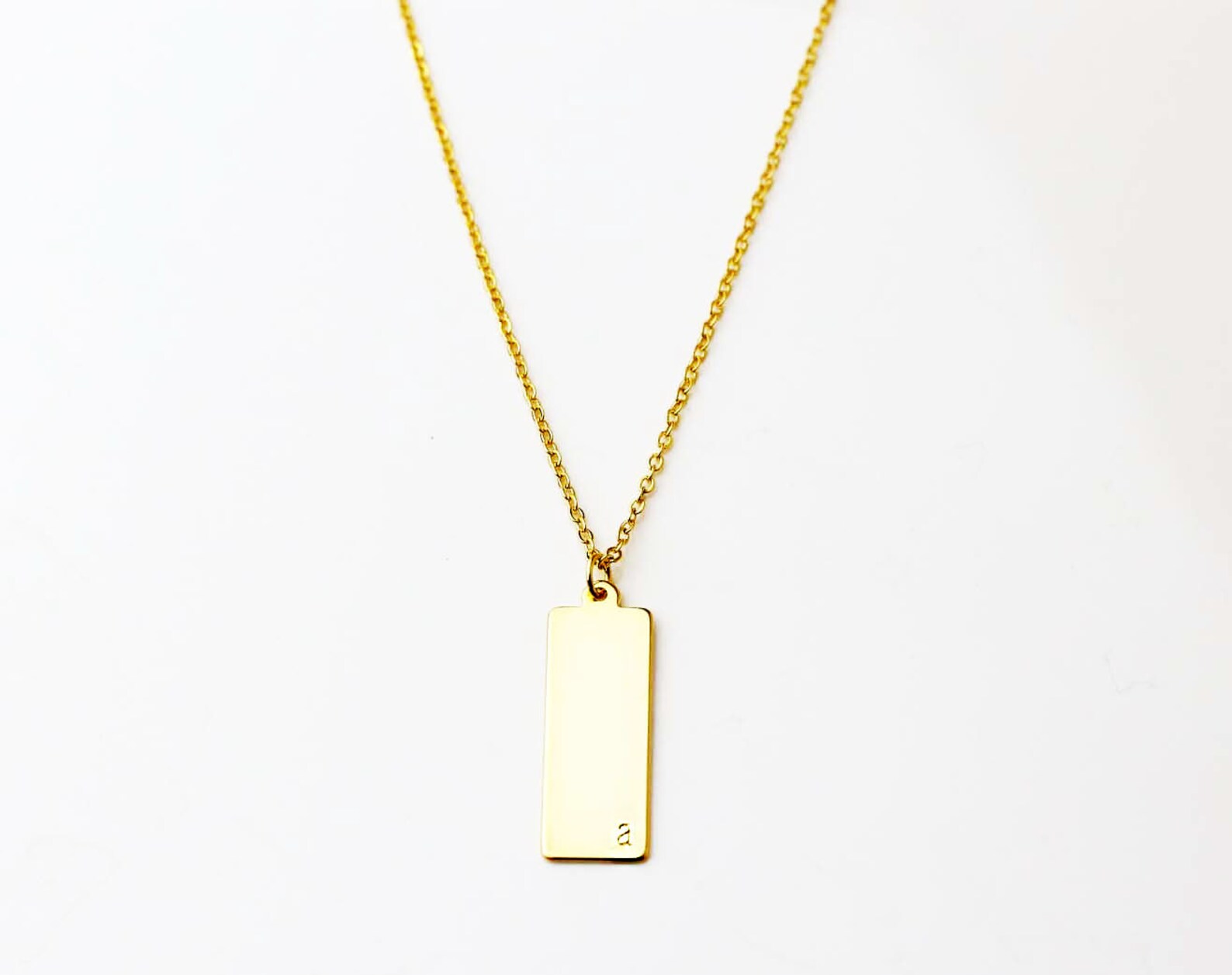 Personalized Vertical Initial Bar Necklace / Customized Gift / - Etsy