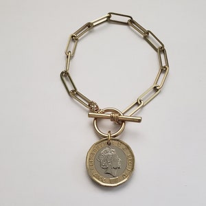 Paperclip Chain Bracelet, British Coin Jewelry, Queen Elizabeth Jewelry ...