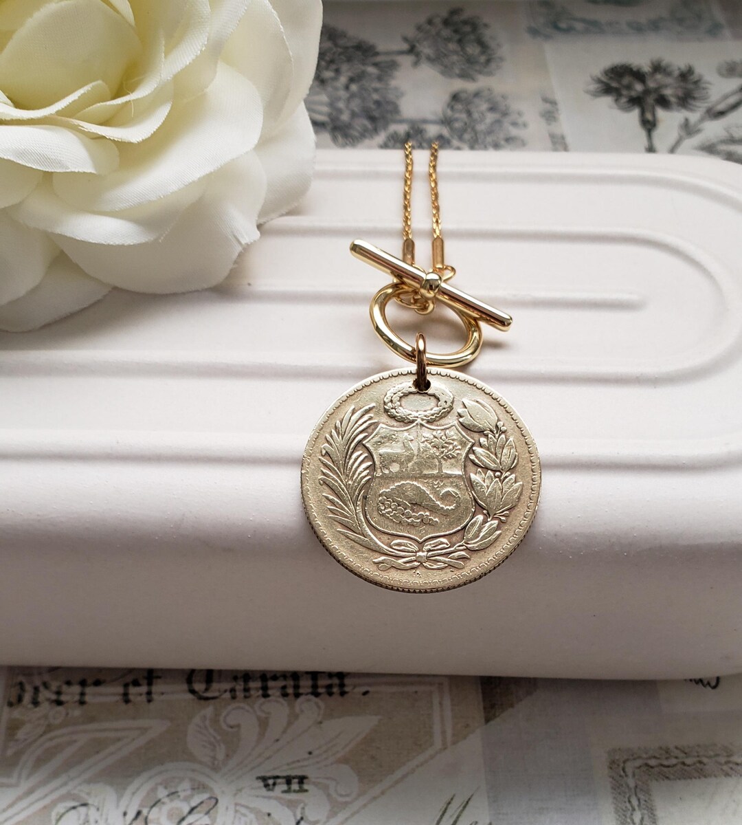 Peruvian Necklace, Peru Coin Necklace, Toggle Necklace, Birthday Gift ...