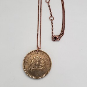 Chilean Coin Necklace, Chilean Jewelry, Birthday Gift for Girlfriend ...