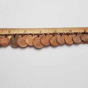 Coin Charm Bracelet Copper Coins Bracelet Repurposed - Etsy