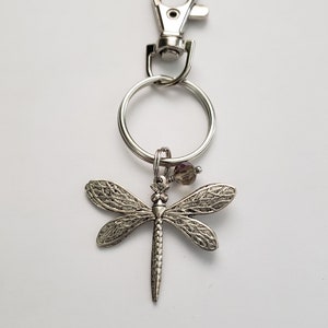 Dragonfly Keychain, Birthday Gift for Friend, Silver Keychain ...