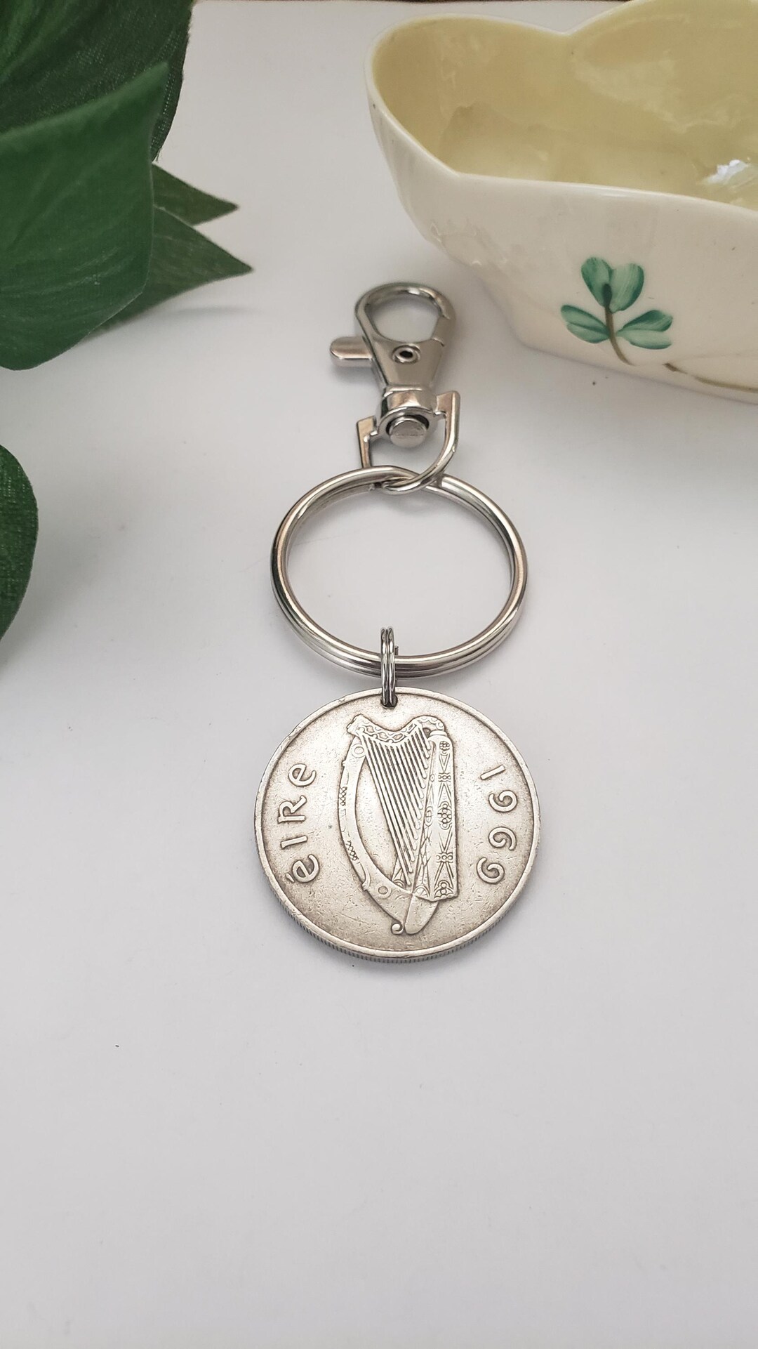 Irish Coin Keychain, Celtic Keychain, Purse Accessory, Zipper Pull ...
