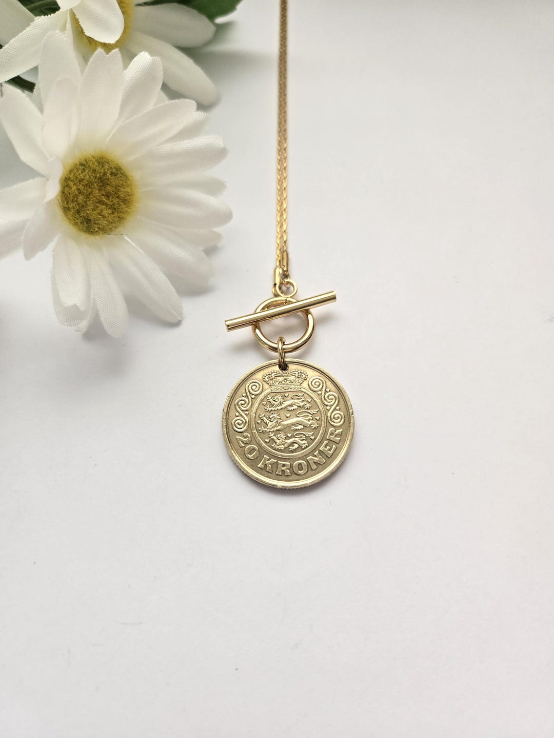 Danish Coin Necklace, Gold Coin Necklace, Scandinavian Jewelry, Mother ...
