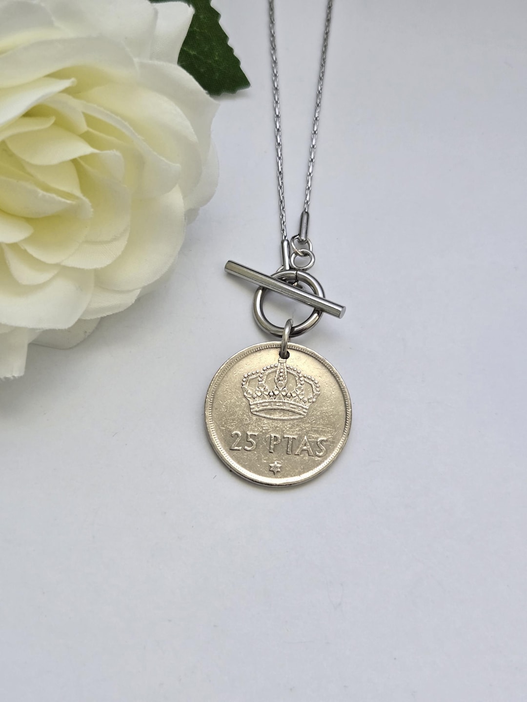 Spanish Coin Necklace, Spanish Coin Pendant, Birthday Gift for Friend ...