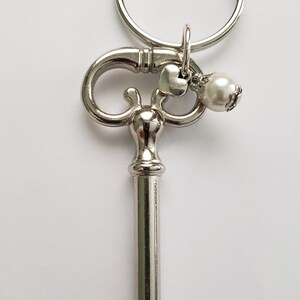 Skeleton Key Keychain, Silver Keychain, Assemblage Keychain, Gift for New Driver, New Homeowner ...