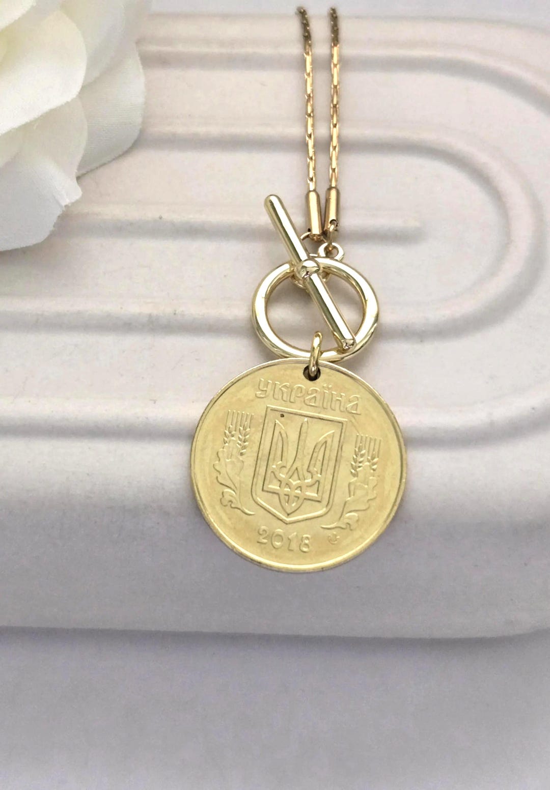 Ukrainian Coin Necklace, Gold Coin Necklace, Silver Coin Necklace ...