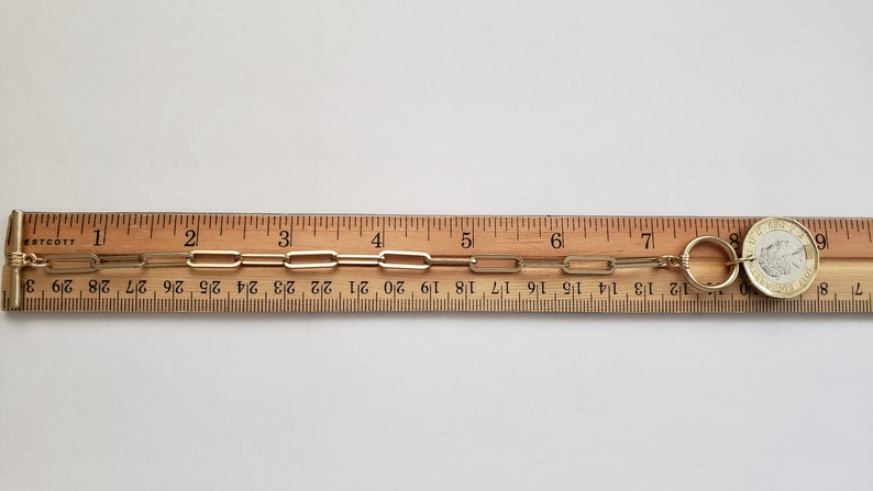 Paperclip Chain Bracelet British Coin Jewelry Queen - Etsy