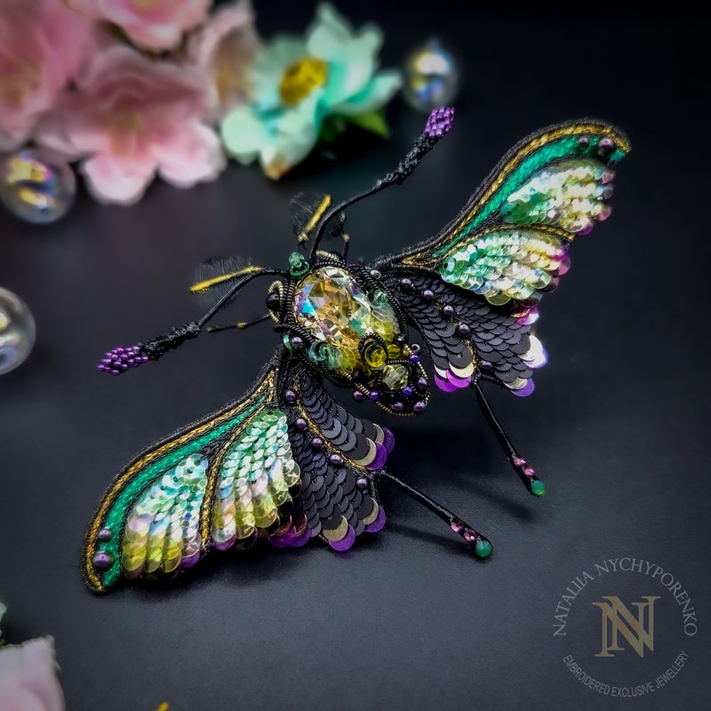 Embroidered Brooch - Etsy