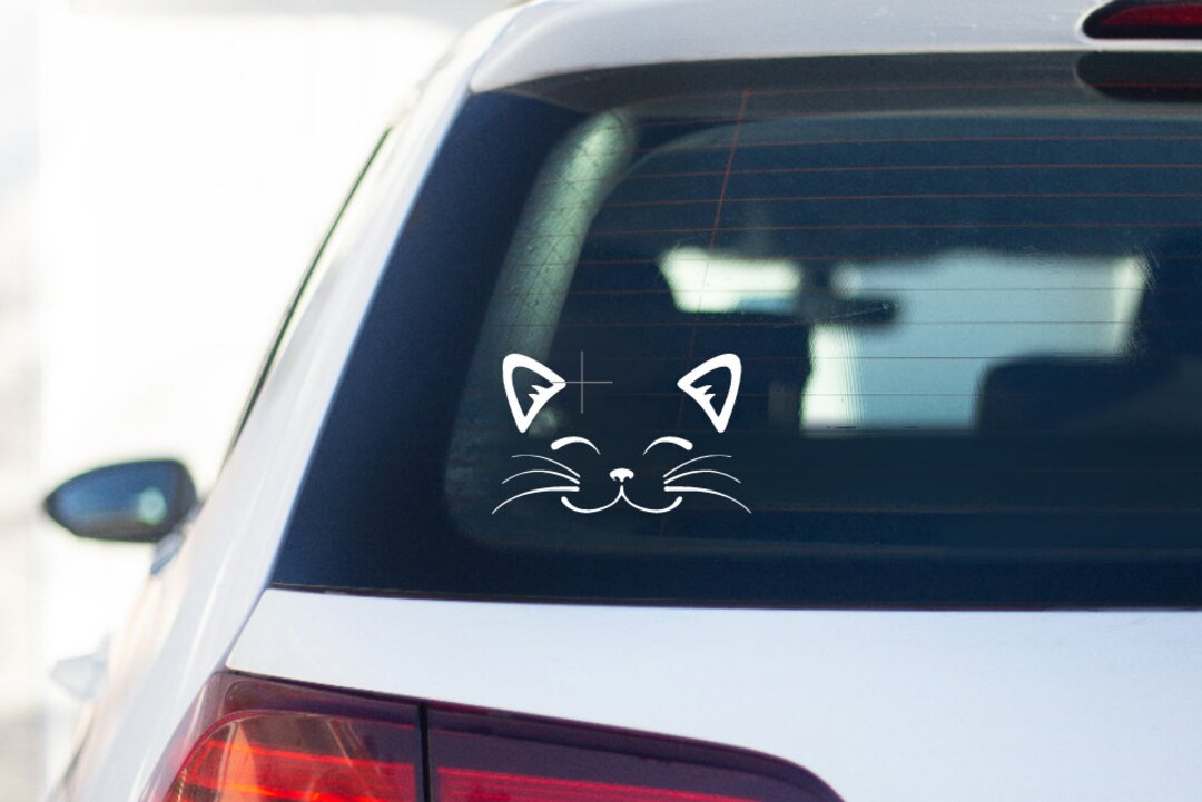 Cat Face Decal / Car Decal / Tumbler Decal / Stanley Cup Decals / Yeti ...