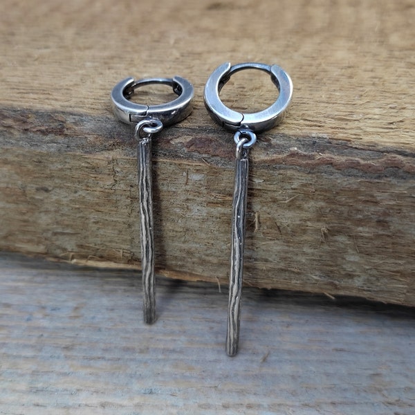 Silver Line Earrings - Etsy