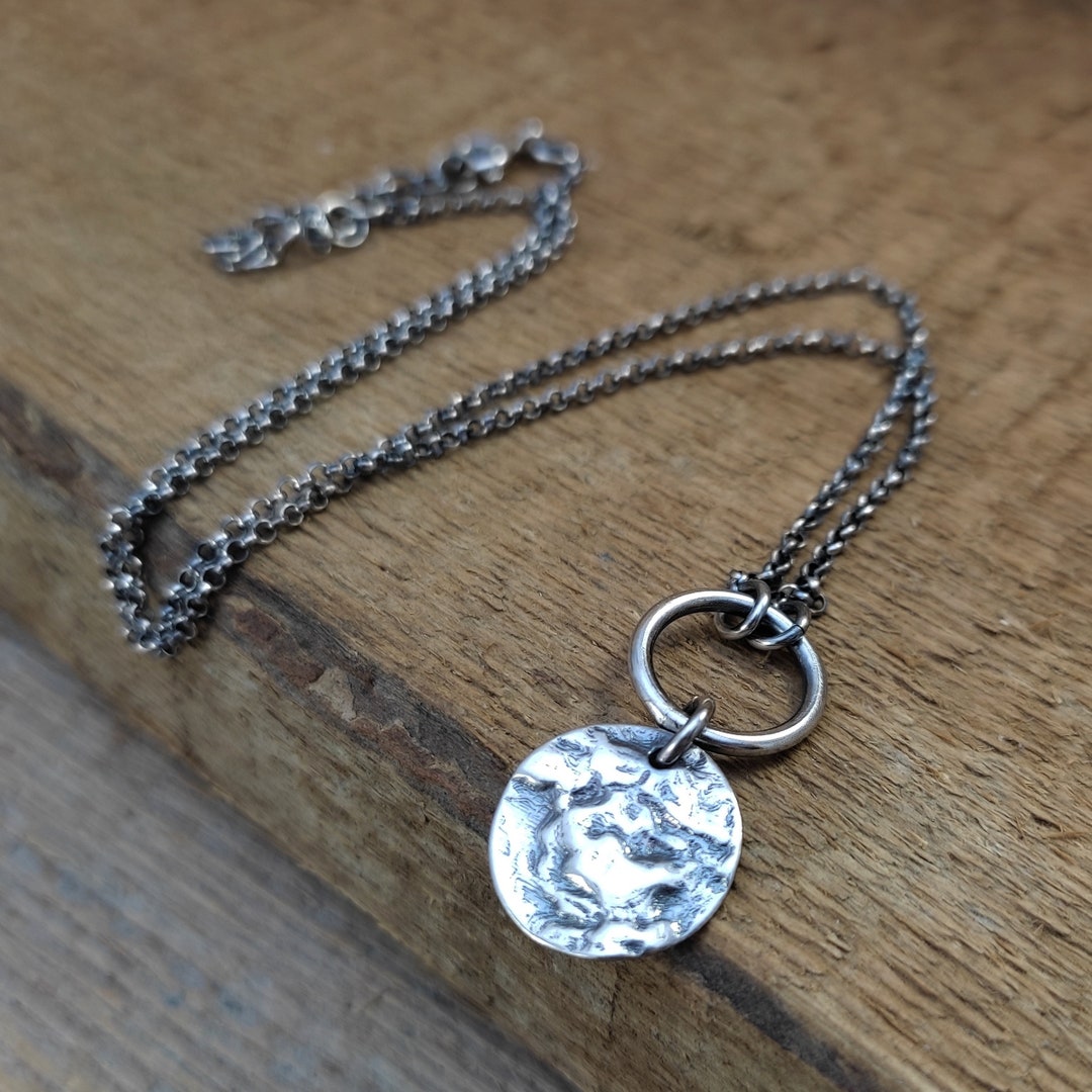 Necklace - Oxidized Sterling Silver, Handmade Jewelry, Coin Pendant ...