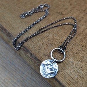 Necklace - Oxidized Sterling Silver, Handmade Jewelry, Coin Pendant ...