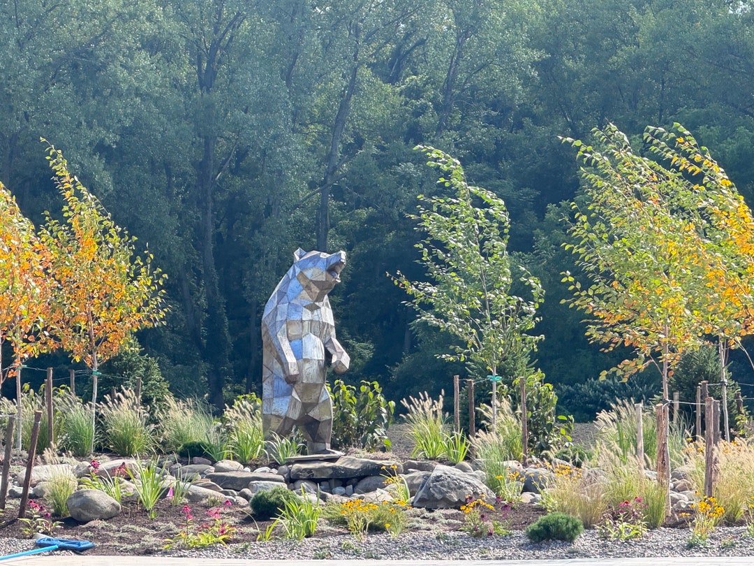 Modern Steel Bear Sculpture: Handcrafted Metal Art - Etsy