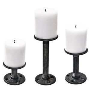 Industrial Pipe Candle Holders, Steampunk Industrial Modern Pipe Decor ...
