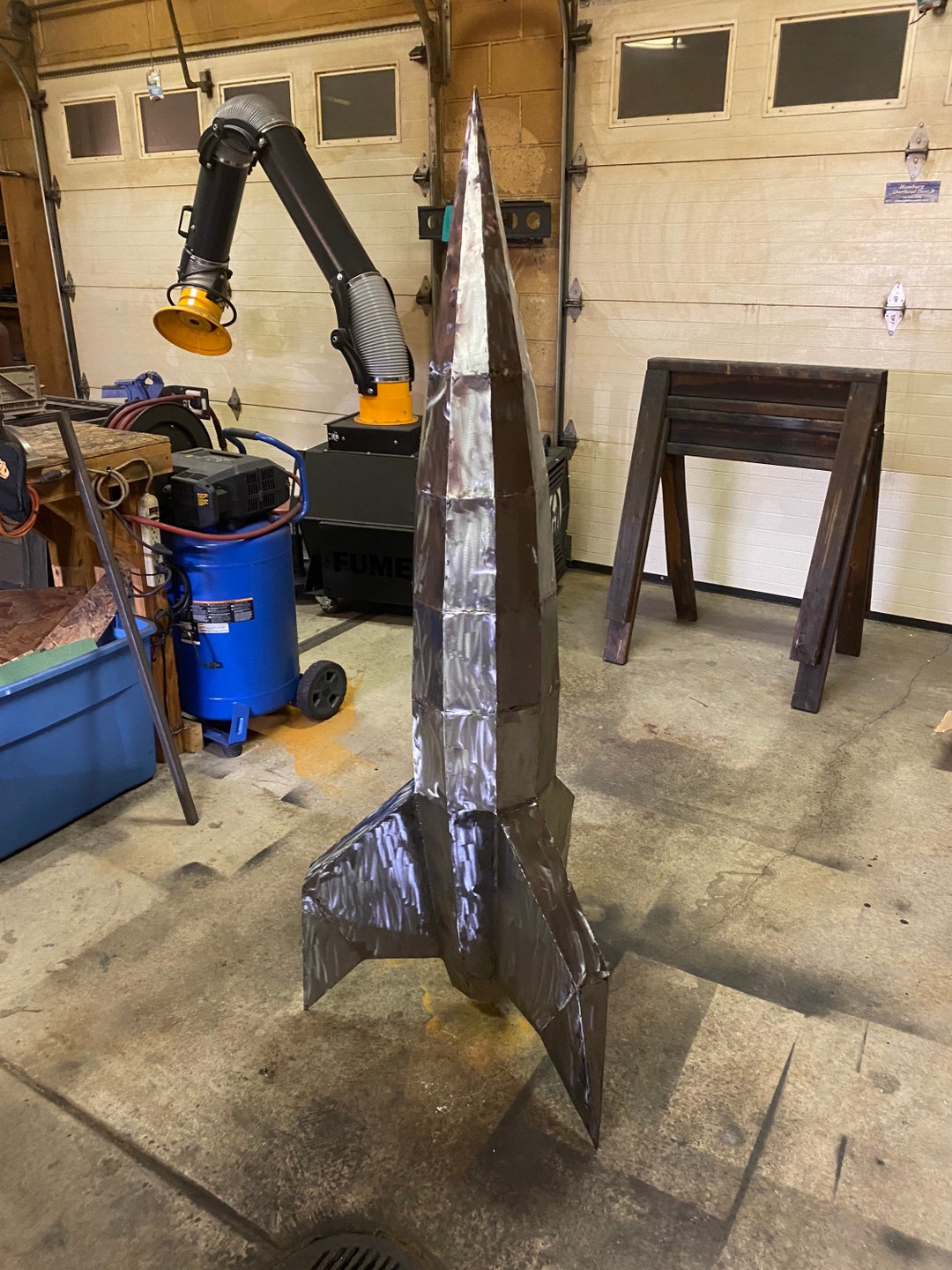 Steel Rocket Sculpture, Hand Made Metal Statue, Elon Musk, Spacex ...