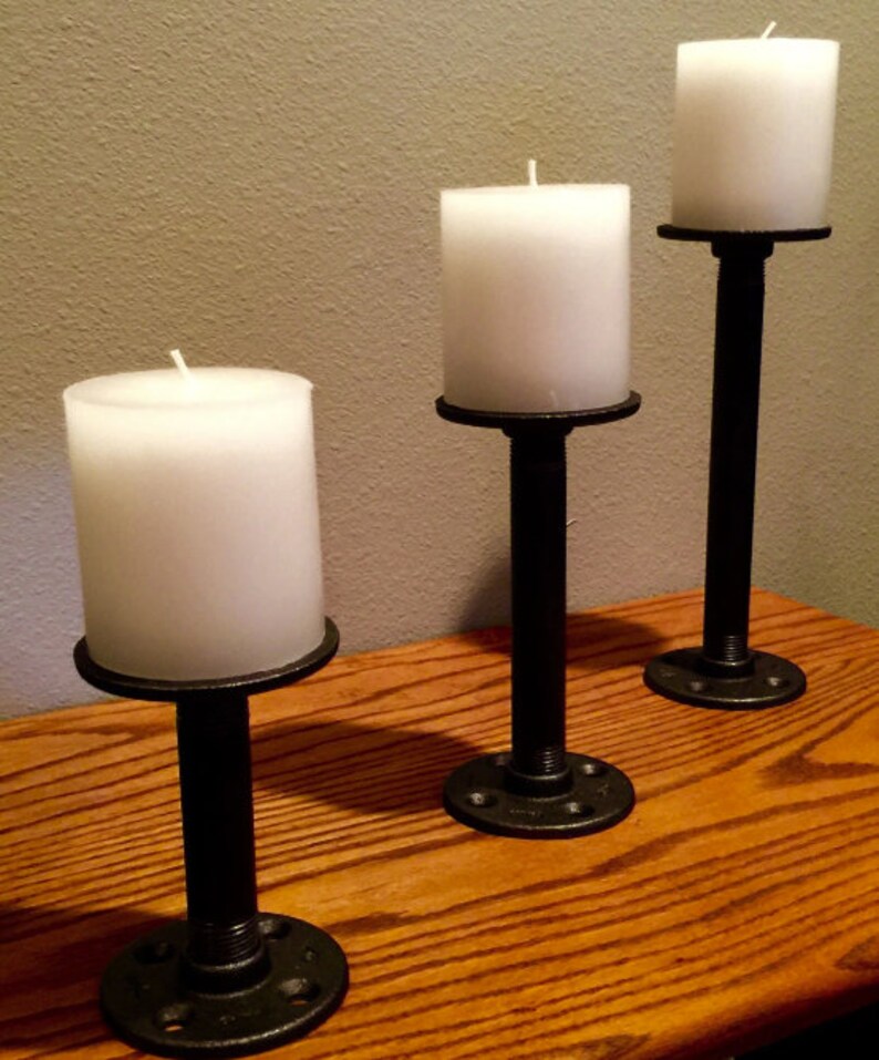 Industrial Pipe Candle Holders Steampunk Industrial Modern - Etsy